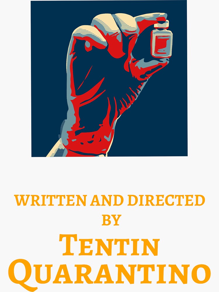 "Tentin Quarantino" Sticker for Sale by yellowarea | Redbubble