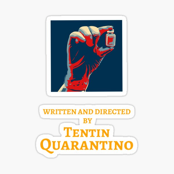 "Tentin Quarantino" Sticker for Sale by yellowarea | Redbubble