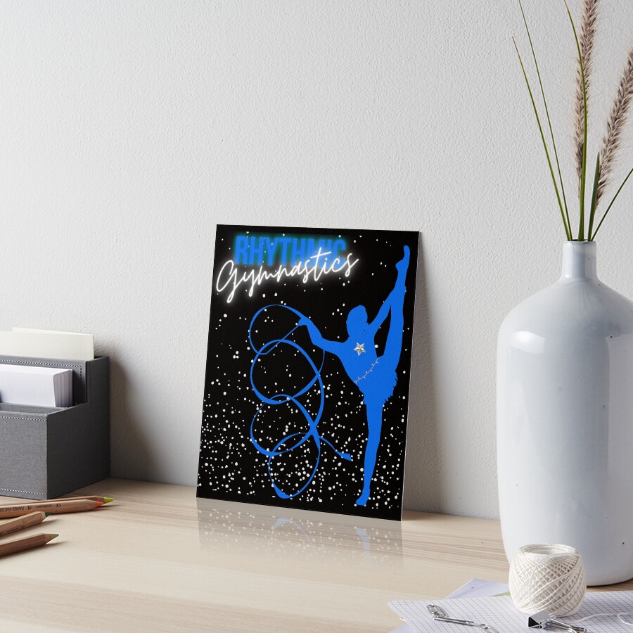 "Rhythmic Gymnastics Blue Ribbon" Art Board Print for Sale by starlit ...