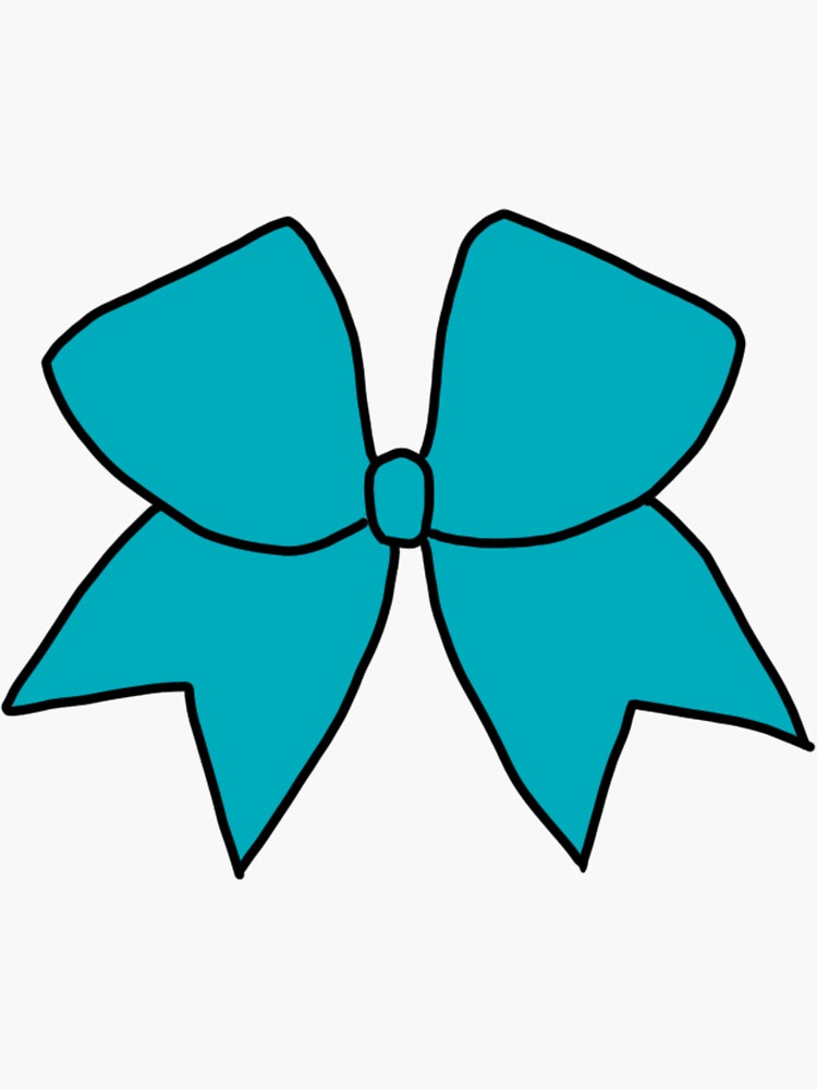 "Teal Cheer Bow" Sticker for Sale by kenzieestickers | Redbubble