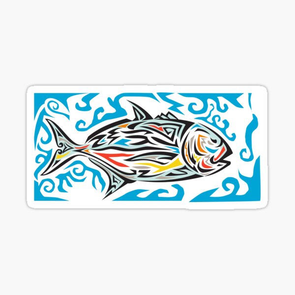 "Giant Trevally Side Tribal Art" Sticker for Sale by patrimonio | Redbubble