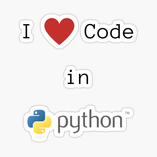 "I love Code in Python" Sticker for Sale by lsepolis123 | Redbubble