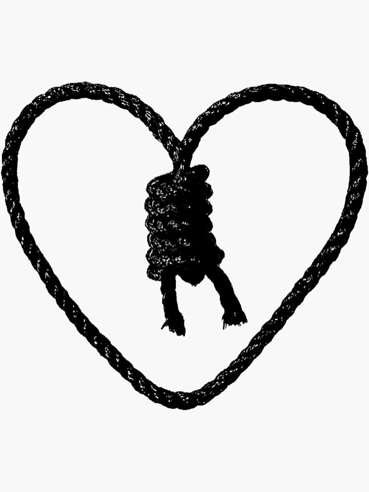 "Heart Noose Emo Goth Drainer Artwork" Sticker by OgTopp | Redbubble