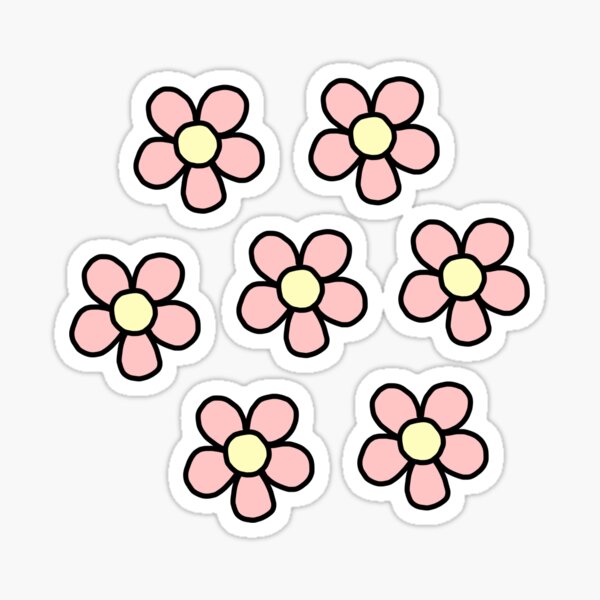 "Pink Pastel Flower Daisy Sticker Pack" Sticker for Sale by ...