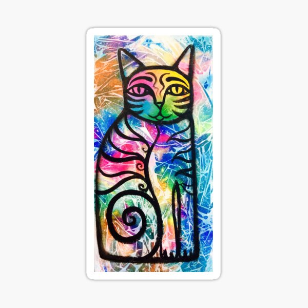 "Sitting cat" Sticker for Sale by karincharlotte | Redbubble