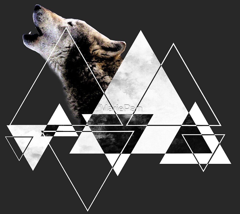 "Abstract Howling Wolf" by MariePam | Redbubble