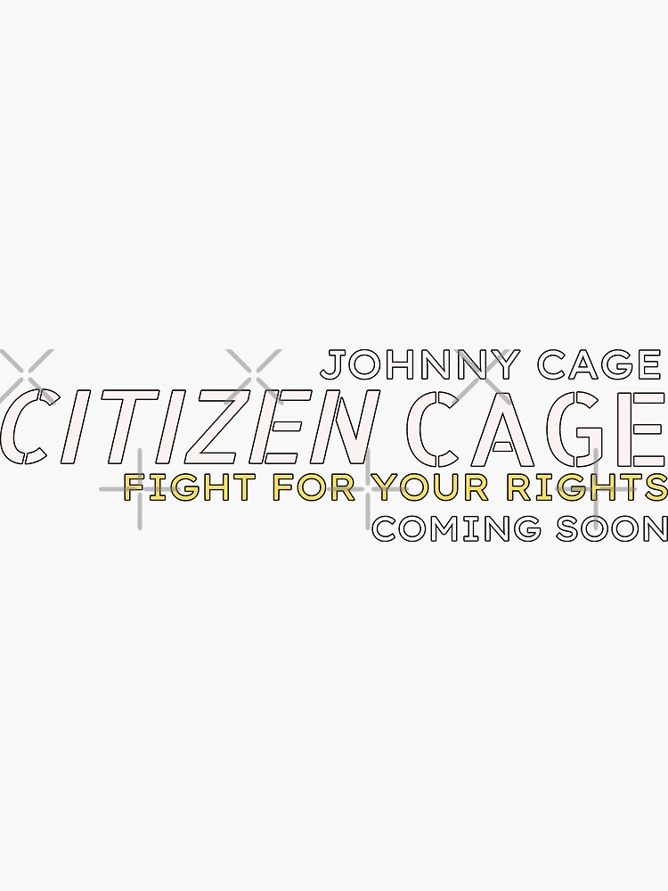 "Citizen Cage Johnny Cage | Video Game" Sticker by brooklyntowner ...