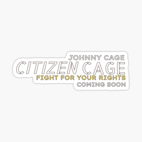 "Citizen Cage Johnny Cage | Video Game" Sticker by brooklyntowner ...