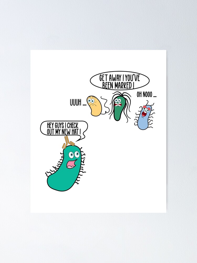 "Funny Bacteria With Antibody Medical Laboratory Scientist" Poster for ...
