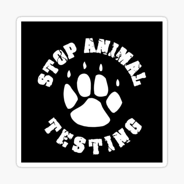 "Stop animal testing" Sticker by TheBigou | Redbubble