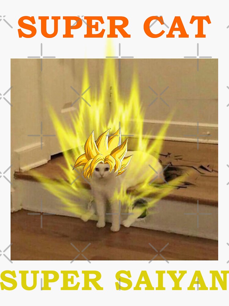 "Cat power super saiyan" Sticker for Sale by DivineLiveShop | Redbubble