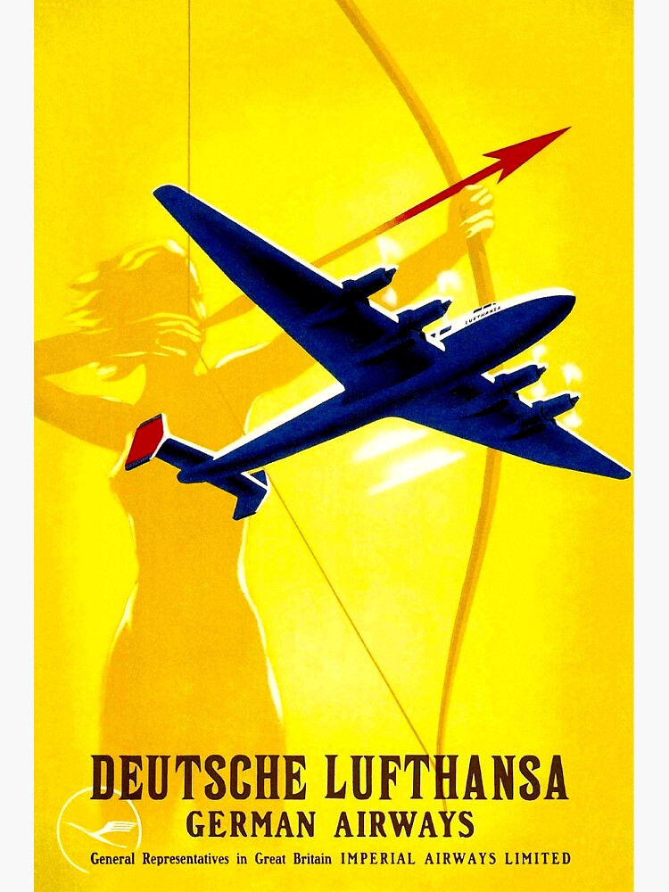"DEUTSCHE LUFTHANSA; German Airway Advertising Print" Sticker for Sale ...