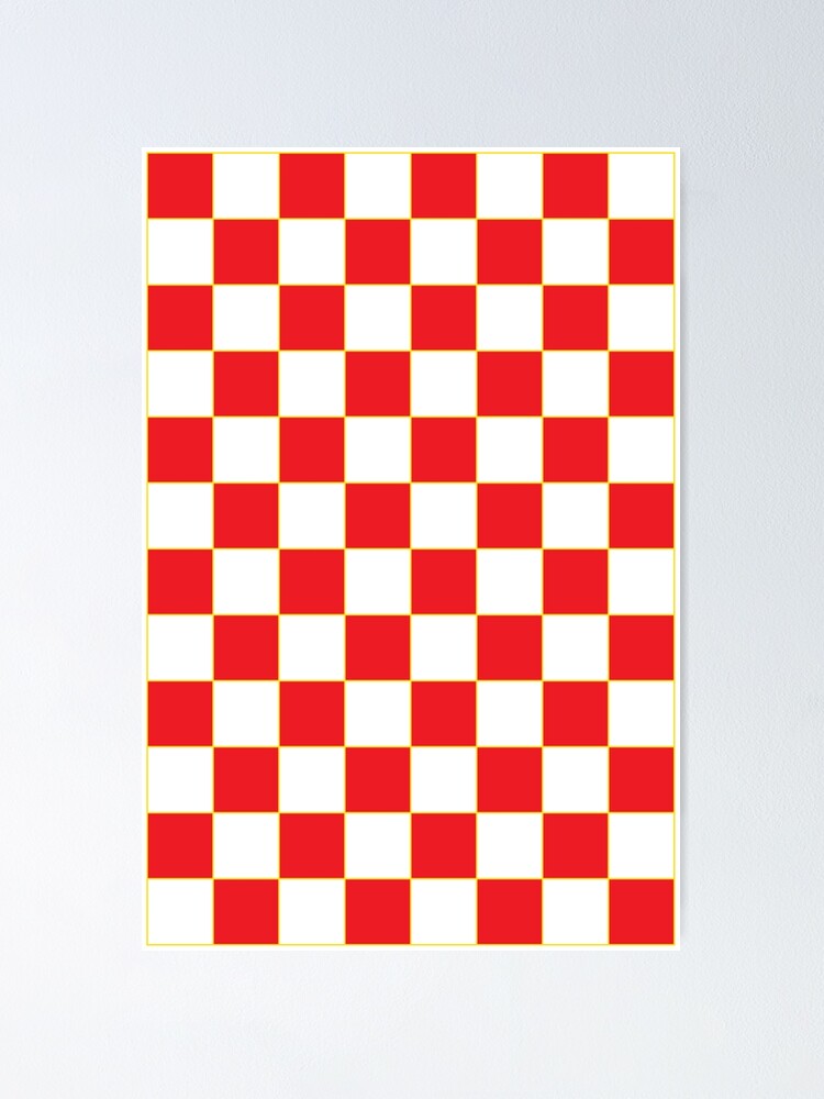 "Croatian Checkerboard Pattern Hrvatski Grb Sahovnica Hrvatska" Poster ...