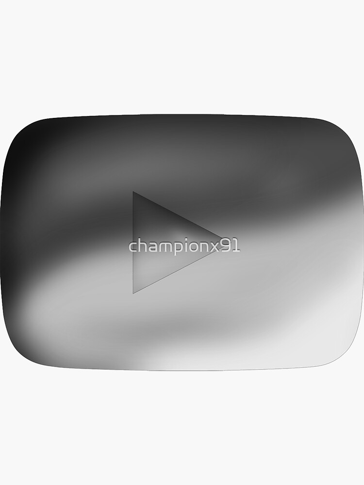 "youtube Silver Play Button" Sticker for Sale by championx91 | Redbubble