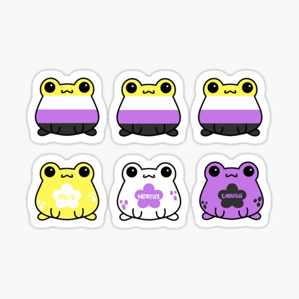 "Non-binary Pride Frogs" Sticker by CorieCake | Redbubble