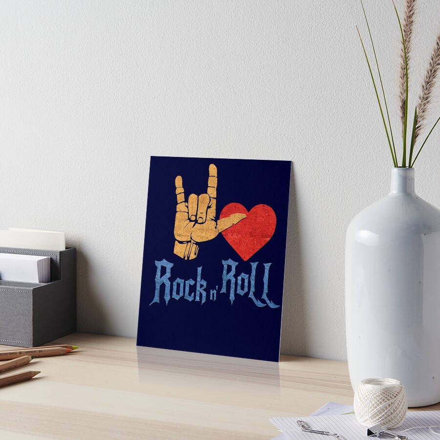 "I Love Rock n' Roll, Sign Language, Rock" Art Board Print for Sale by ...