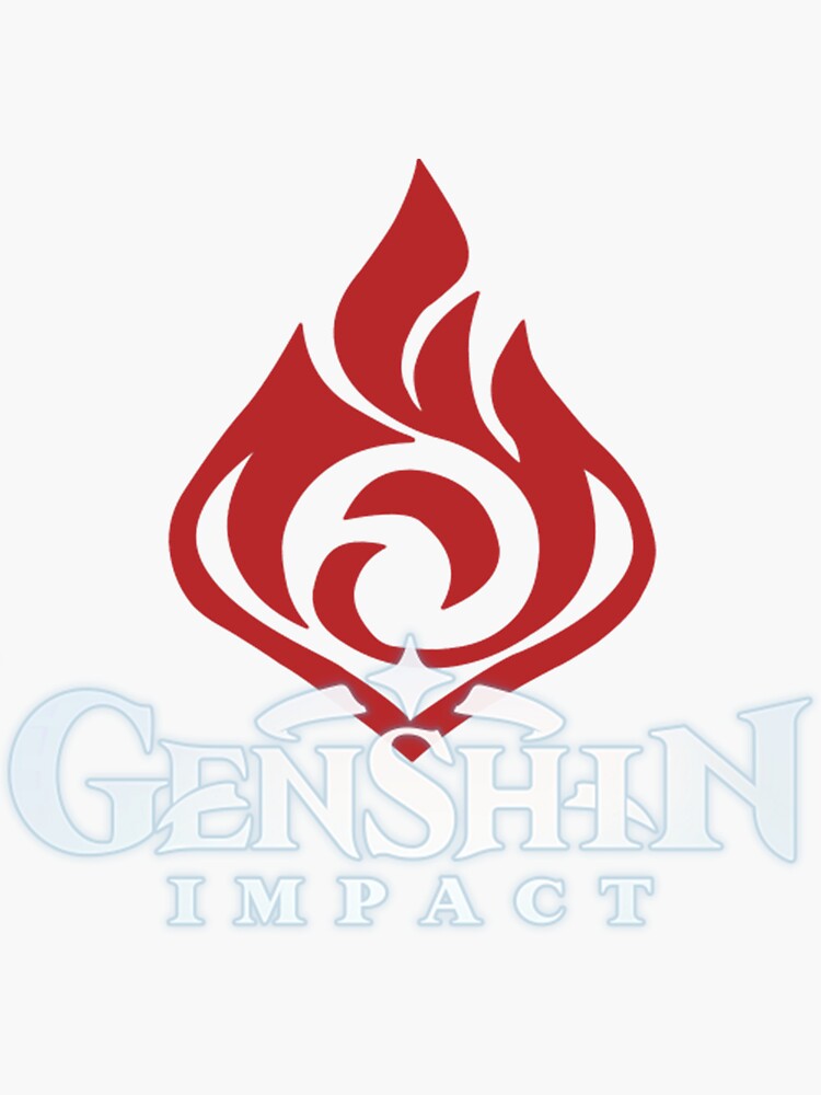 "Pyro big emblem genshin impact" Sticker by Csatarbotond | Redbubble