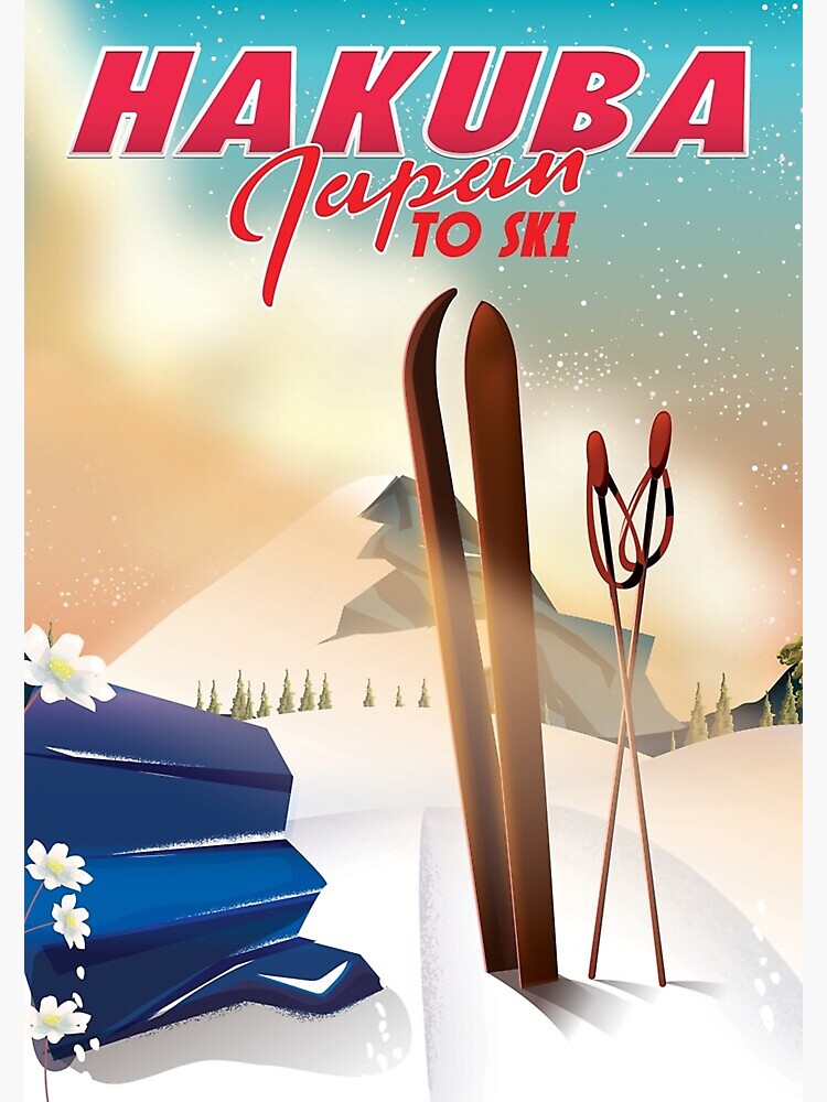"Hakuba Japan ski poster" Sticker for Sale by stephzavala | Redbubble