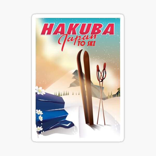 "Hakuba Japan ski poster" Sticker for Sale by stephzavala | Redbubble