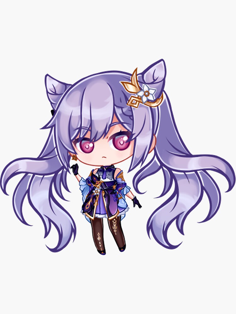 "Keqing chibi" Sticker for Sale by Csatarbotond | Redbubble