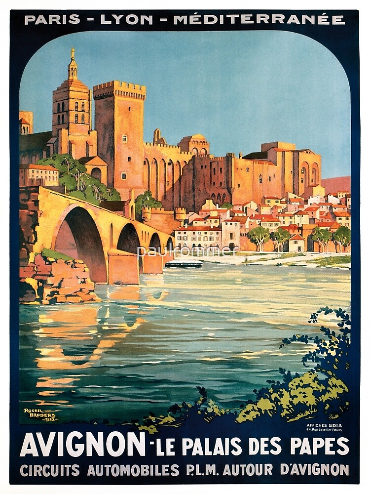 "Avignon, French Travel Poster" Art Print by paulrommer | Redbubble