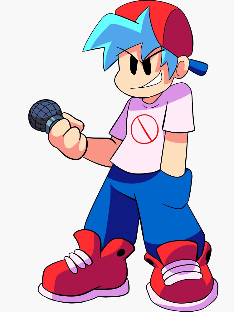 "Boyfriend from FNF" Sticker for Sale by burgycreeper405 | Redbubble