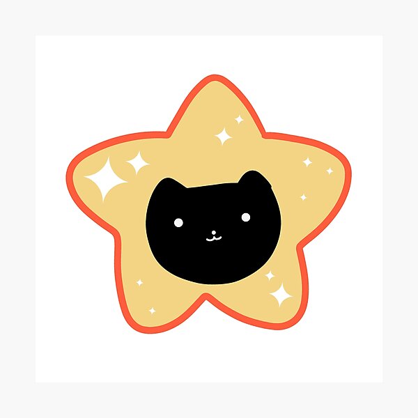 "Star Black Cat Face" Photographic Print for Sale by SaradaBoru | Redbubble