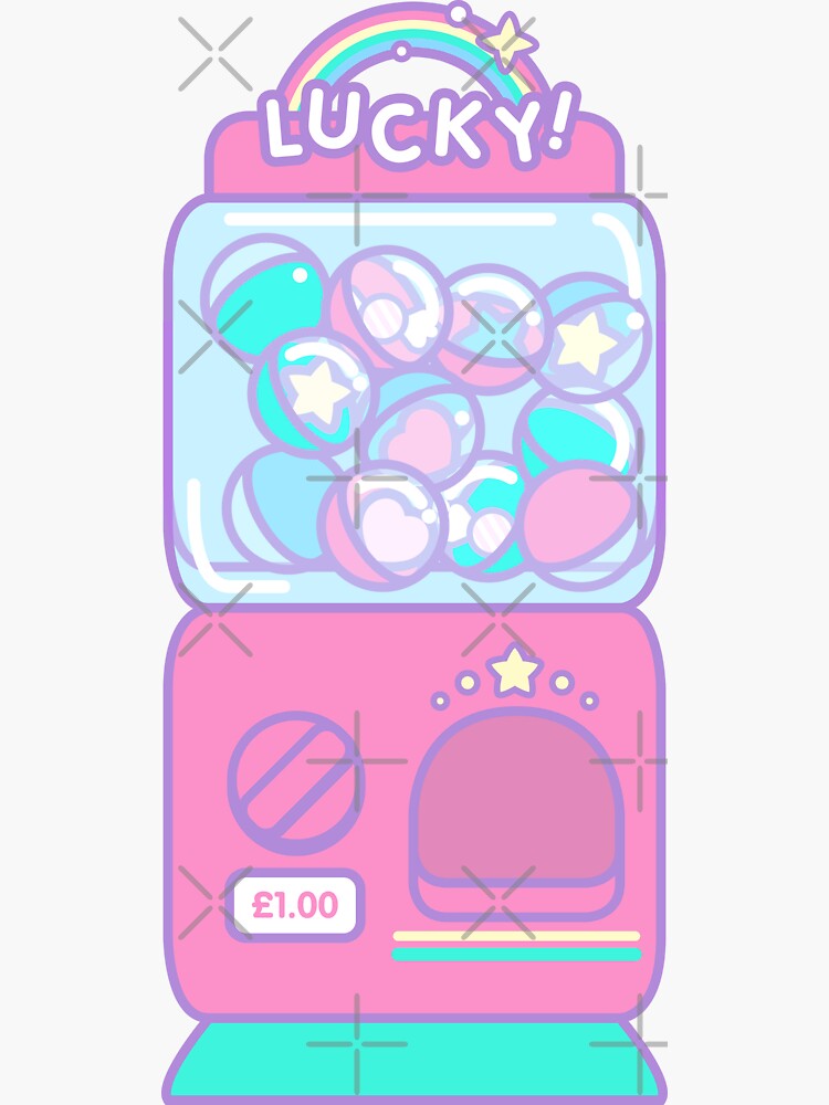 "Lucky! Gacha Machine" Sticker for Sale by Siobhan Brewer | Redbubble
