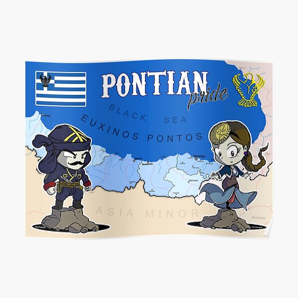 Póster «Mapa del orgullo pontiano y Chibi» de pontiantees | Redbubble