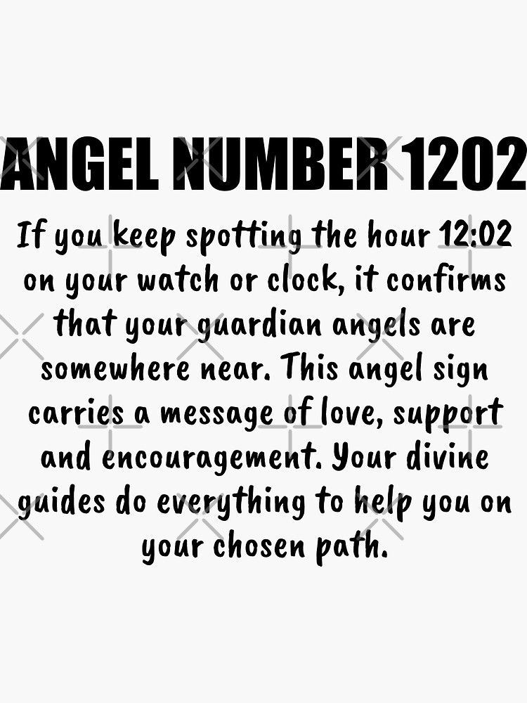 "Angel Number 1202, Angel Number 1202 Meaning" Sticker for Sale by ...