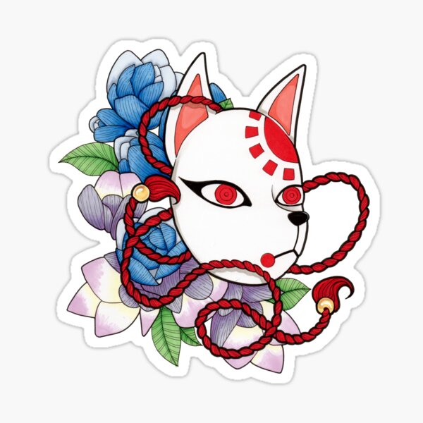 "Kitsune" Sticker by Adhaleid | Redbubble