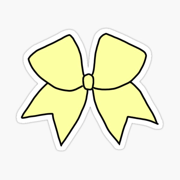 "Pastel Yellow Cheer Bow" Sticker for Sale by kenzieestickers | Redbubble