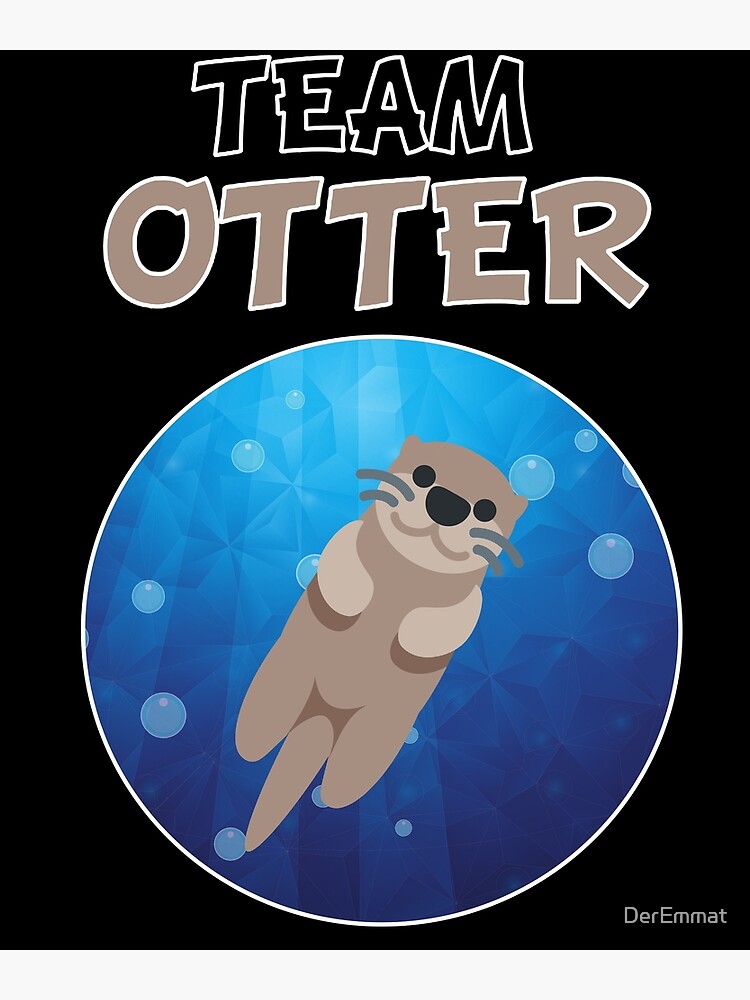 "Team Otter Sea Swimming Animal Cute Cartoon" Art Print for Sale by ...