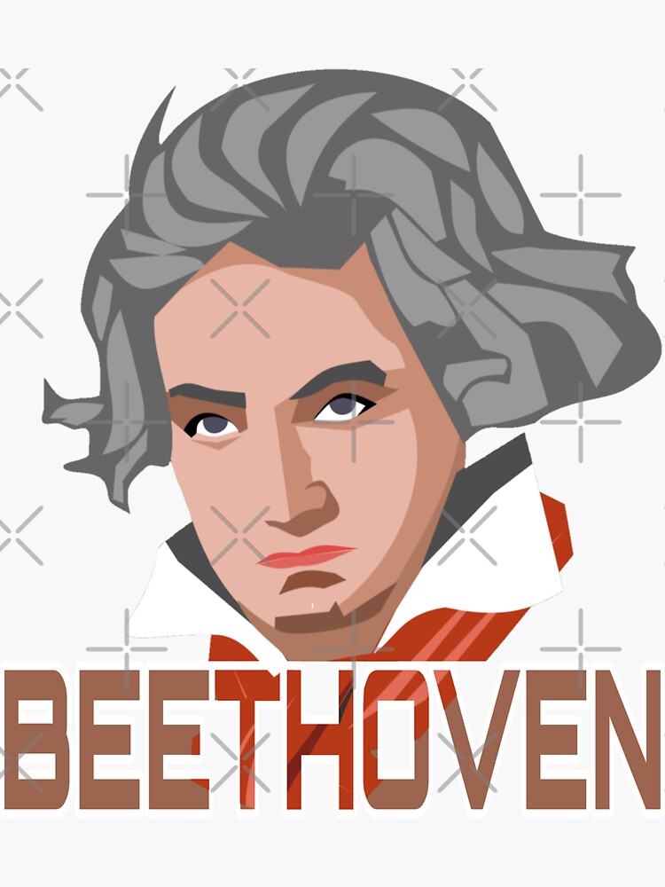 "beethoven, ludwig van beethoven" Sticker for Sale by efenem | Redbubble