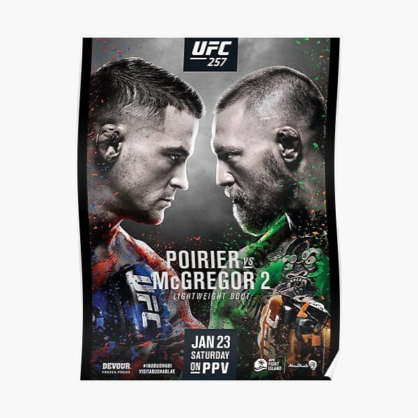 "Dustin Poirier vs Conor Mcgregor - Official UFC 257 Poster Classic ...