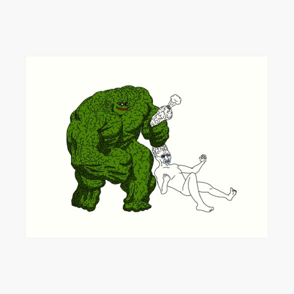 "Pepe Grabbed Brain Wojack" Art Print by D1mon | Redbubble