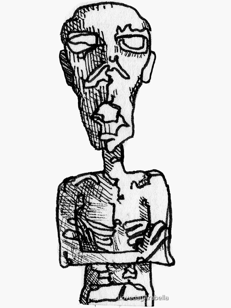 "Judgmental Man Sticker" Sticker by LovedayArabella | Redbubble