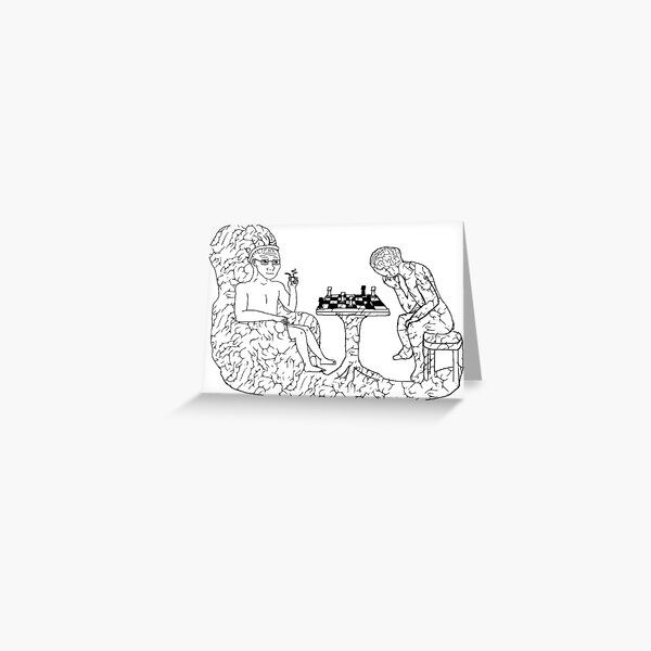 "Wojack Plating Chess With His Own Brain" Greeting Card for Sale by ...