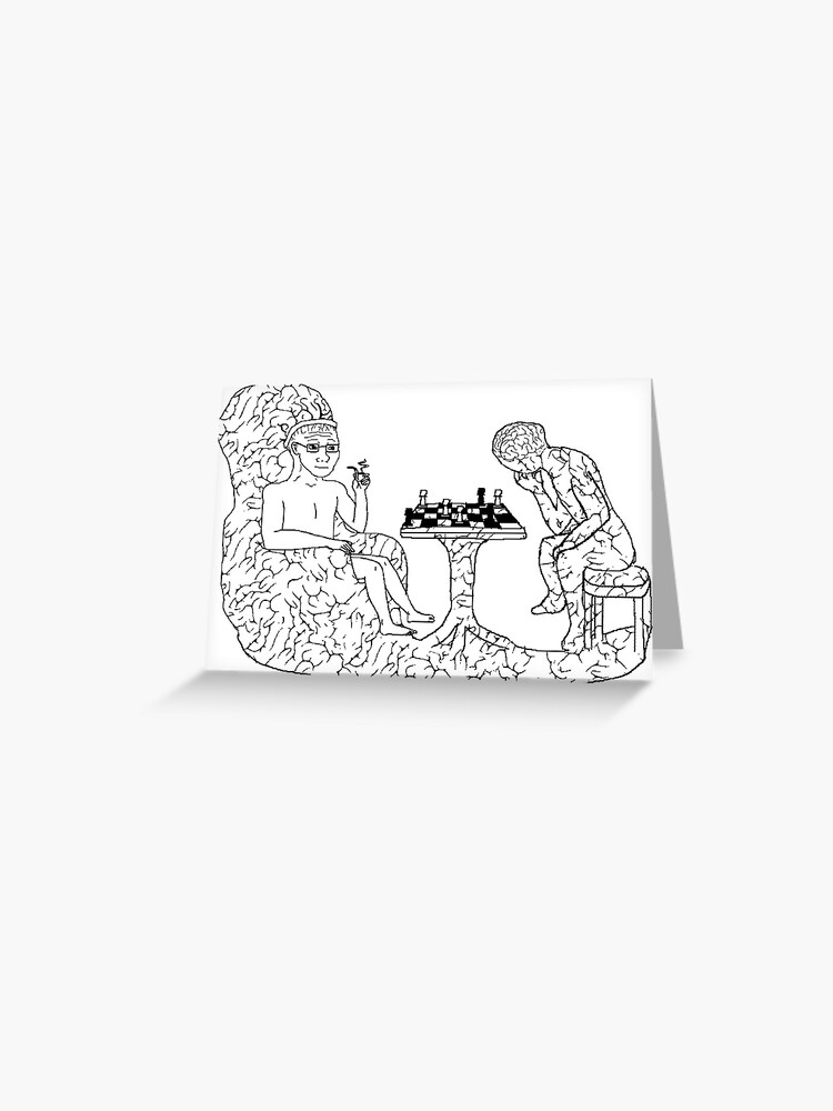 "Wojack Plating Chess With His Own Brain" Greeting Card for Sale by ...