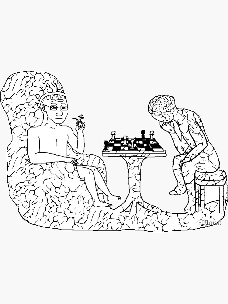 "Wojack Plating Chess With His Own Brain" Sticker for Sale by D1mon ...