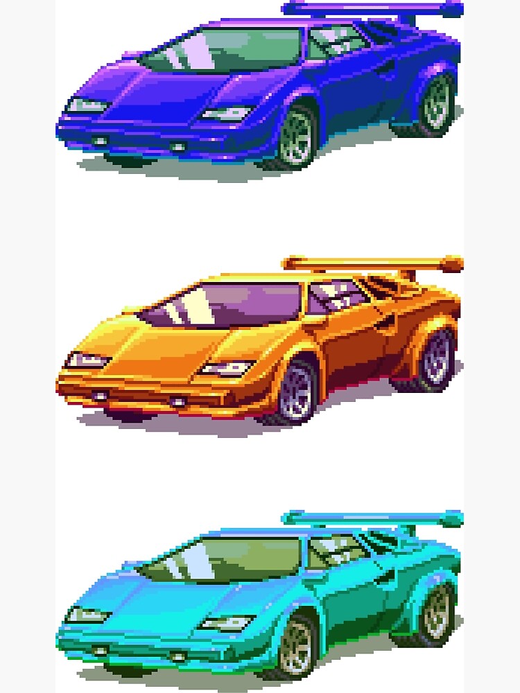 "Lamborghini Countach Sticker pack - Lamborghini Countach pixel art ...