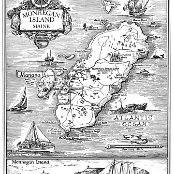 "Monhegan Island Map" Art Board Print for Sale by Bogframe | Redbubble