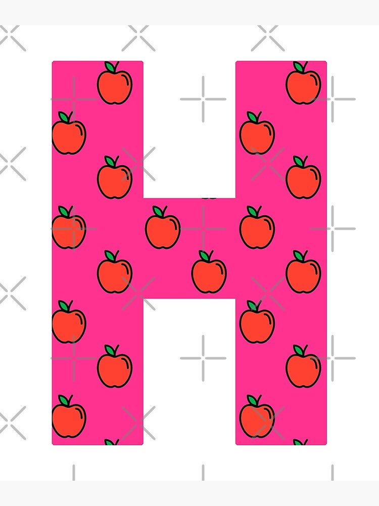 Póster «Letra H en color rosa con estampado de manzanas» de VrajStudio ...