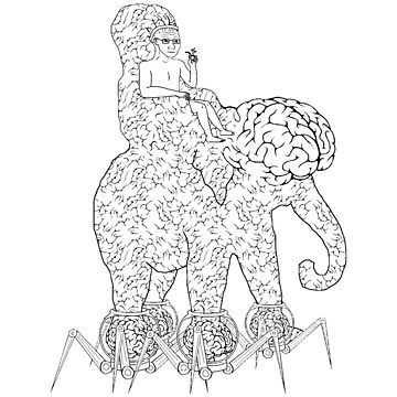 "Wojack Riding Giant Brain Elephant" Sticker for Sale by D1mon | Redbubble