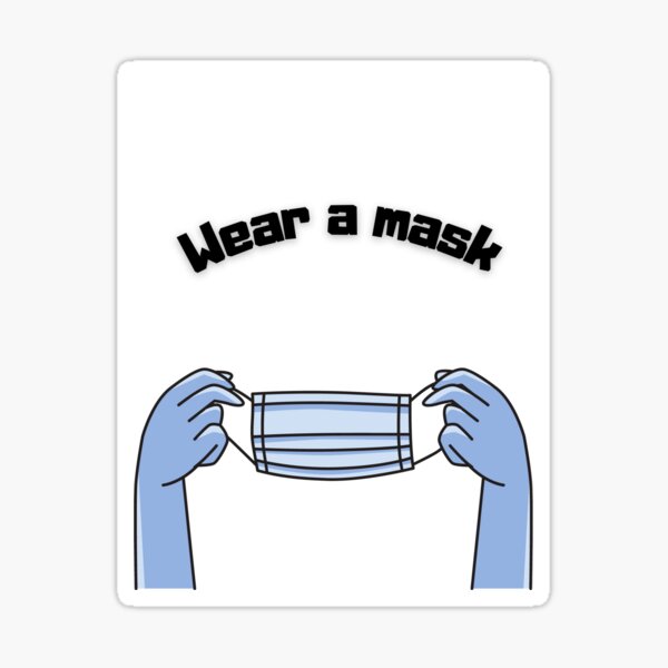 "wear a mask" Sticker for Sale by MatthieuT | Redbubble