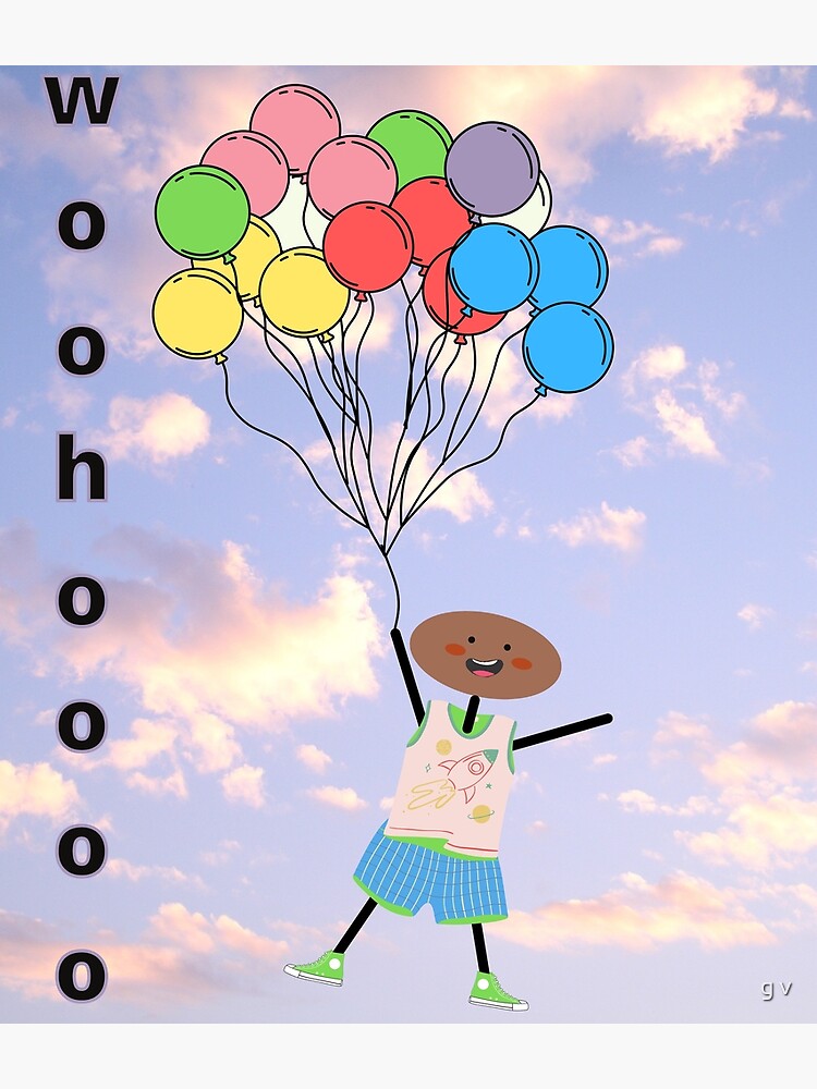 "woohooooo! flying with balloons " Poster by gammu1 | Redbubble