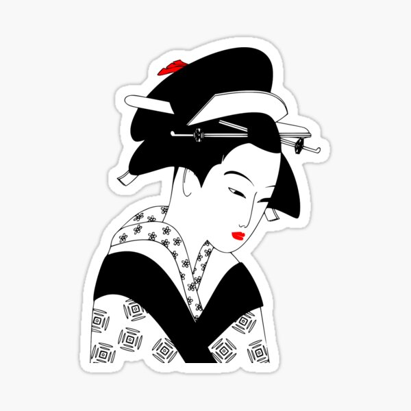 "Japanese Geisha Art" Sticker for Sale by Xing7 | Redbubble