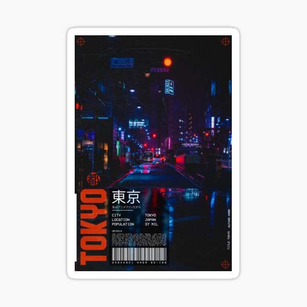 "Tokyo Poster" Sticker by a2edesigns | Redbubble