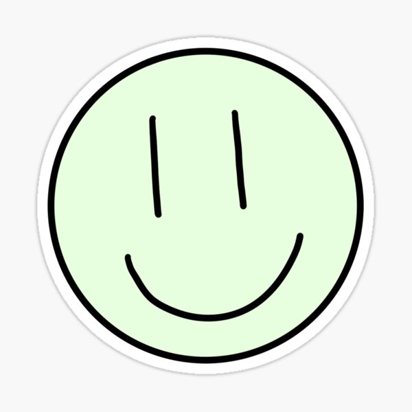 "Mint green smiley face" Sticker for Sale by Susiedesigns | Redbubble