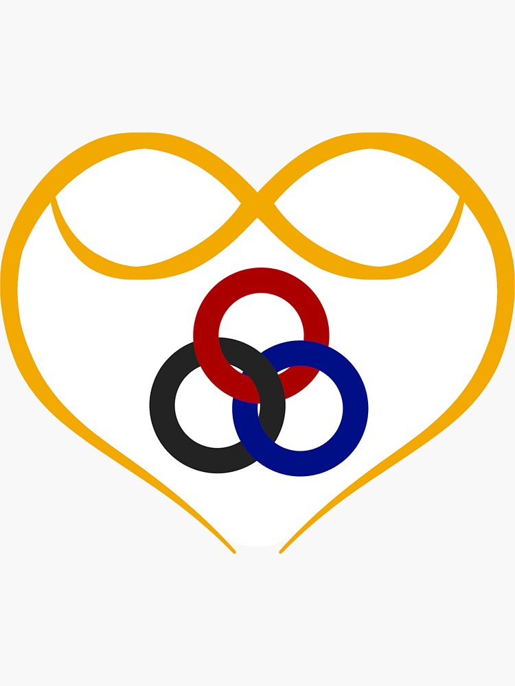 "Polyam Heart" Sticker for Sale by Rainbow-Reef | Redbubble